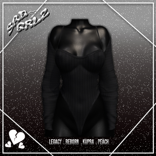 Second Life Marketplace - .SG. Rayna Bodysuit & Shaw - Black